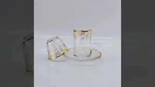 Premium Gold Glass Tea and Coffee Cup Set 18 Piece