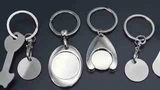 Custom Metal Trolley Coin Keychain DIY Sublimation