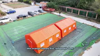 Inflatable Medical Tent PVC Emergency Tent Orange Color for Rescue Field Hospital Use Factory Custom