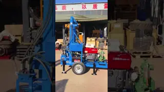 Portable Small-Scale Water Well Rig Diesel Engine Hydraulic Control Gear Pump 200m Max Depth 105-305