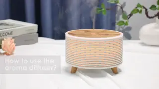 400ml Wood Grain Aroma diffuser with Seven LED Color Change  White