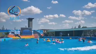 Outdoor Big Aqua Wave Swimming Pool Artificial Surf Pool 2-10m Wave Length For Adults Children