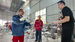 Hand-welded metal frame for Zigong festival lanterns