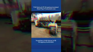 PUR Spray PE Wrapping Pre-Insulated Pipe Production Line