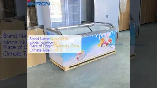 Commercial Glass Top Island Freezer for Frozen Foods
