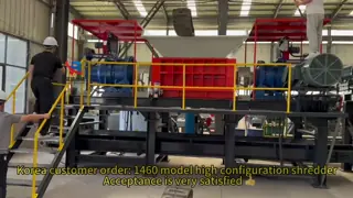 High-performance dual-shaft shredder equipped with a planetary gearbox