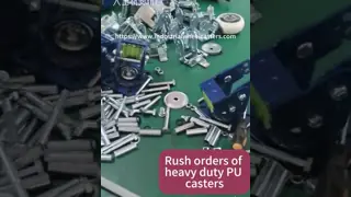 High-Elastic Polyurethane White Industrial Heavy-Duty Caster Production Video