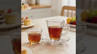 Elegant Heat Resistant Glass Tea Cups 6 Piece Set