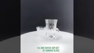 Elegant Star Embossed Effect Glass Tea Cup Set 12 Piece