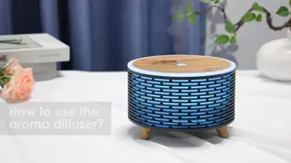 400ml Wood Grain Aroma diffuser with Seven LED Color Change  Black