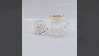Elegant 12 Piece Glass Tea Cup and Saucer Set