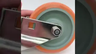 Medium duty 304 Stainless steel orange PU caster wheel with delrin bearing