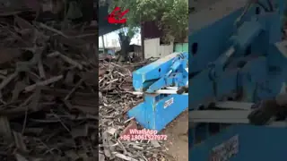 Powerful alligator shear cutting scrap metal with high efficiency.