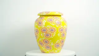 OEM Ceramic Cremation Urn with Sunflower Pattern