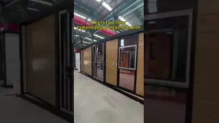 Double-layer flat-roof expandable container house, with yellow metal embossed panel exterior walls