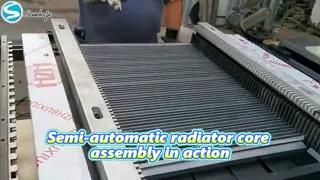 Semi-Automatic Radiator Core Assembly Machine Working Process ????#radiator #manufacturing #machine