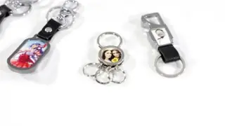 Custom Sublimation Metal Keychains With Leather Straps