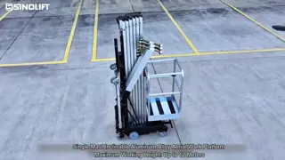 View Single-Mast Inclinable Aluminum Alloy Aerial Work Platform Demo