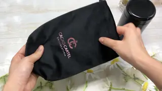 black velvet drawstring storage bag