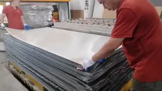 Aluminum honeycomb panel producing process