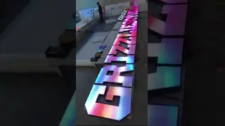 programmed RGB led channel letter sign