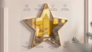 Gold Five Point Star Acrylic Mirror Sheet Laser Cut Irregular Star Shape Acrylic Mirror Ornament