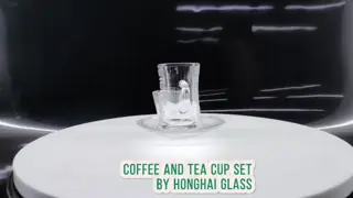 Elegant 12 Piece Glass Tea Cup Set for Home and Cafe