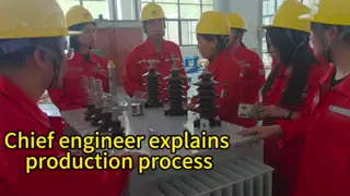 The chief engineer explains the production process on site