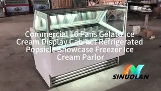 Ice Cream Gelato Display Freezer Upright Digital Control -18~ -22 Cold Plate Showcase