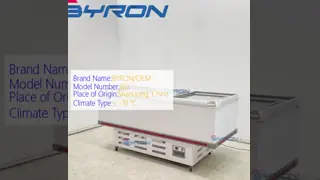 Commercial Island Freezer Jumbo Glass Top Display Fridge