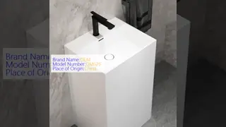Modern Solid Surface Pedestal Basin for Luxury Bathrooms