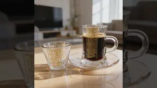 Elegant Turkish Tea Set Lead Free Crystal Glass Cups