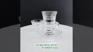 Elegant 18 Piece Glass Tea Cup Set