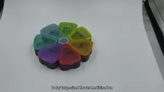Wholesales Customization Color Petal Case Pill Storage Boxes Subpackage Medicine Holder Weekly 7 Day