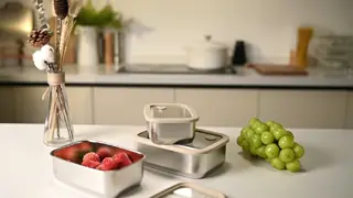 glass and stainless steel storage containers