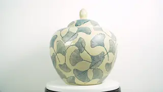 Ginkgo Leaf Ceramic Cremation Urn