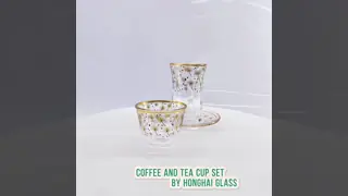 Premium 36 Piece Glass Tea and Coffee Set for Hosting 1498B-25C08