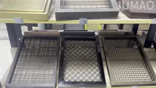 Multiple types of woven metal mesh in sample room