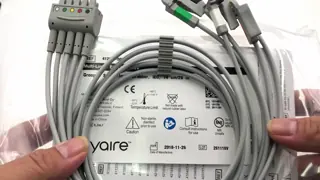 GE  Ref:412681-003  Multi-Link ECG Leadwire Group Set ,5 -Lead ,Grabber ,IEC 74 CM /29 IN