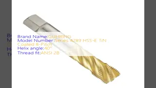 Guhring 4289 Cobalt Tap Perfect Blind Hole Threading
