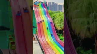 Public Use Water Rainbow Slide Commercail Multi Lines Anti Ultraviolet