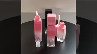Pink gradient square lip gloss tube