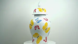 Decorative Ceramic Memorial Urn for Adult Ashes