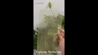On-Site Shots of Clear Glass with Embedded Metal Decor Mesh