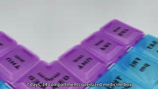 Extra-large 14-compartment morning and evening medicine box