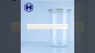 Clear PET Plastic Jar with Aluminum Lid for Food Storage