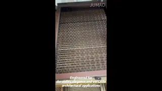 Close-up footage showing details of three styles of decorative woven metal mesh