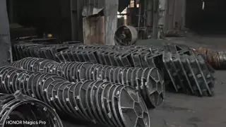 Actual footage of municipal manhole cover mass production