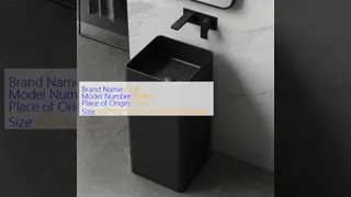Modern Square Freestanding Stone Sink for Small Bathrooms