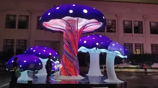 Large LED Mushroom Light Sculpture for Night Event Landscape